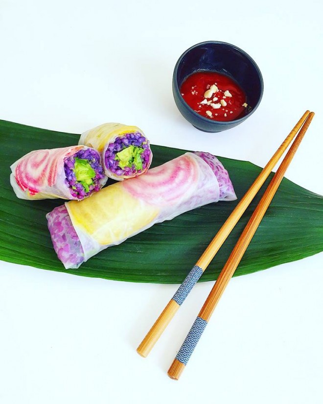 Recette de spring-rolls colorés - du bio dans mon bento