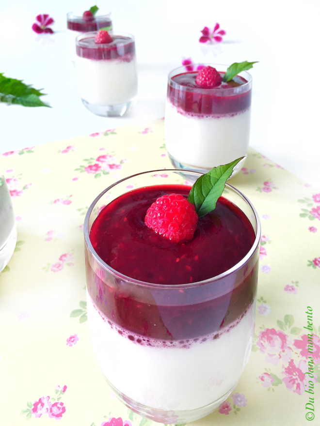 Panna cotta aux fruits rouges vegan - du bio dans mon bento
