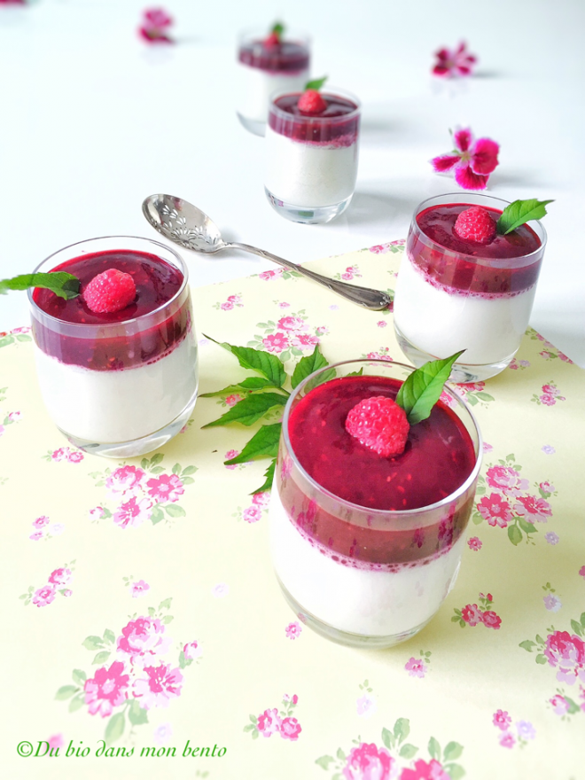 Panna cotta aux fruits rouges vegan - du bio dans mon bento
